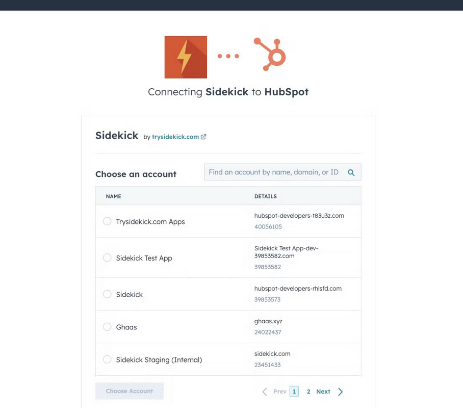 Installing The Sidekick HubSpot Application | Sidekick Manual